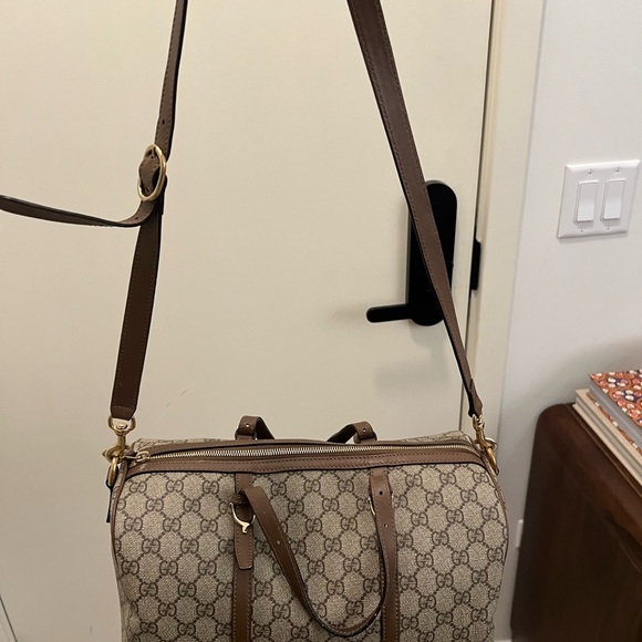 Gucci | Bags | Gucci Monogram Canvas And Leather Handbag | Poshmark